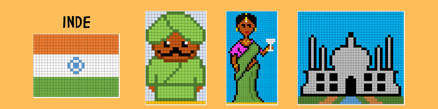 Pixel art Tour du monde - Maîtresse Hérisson