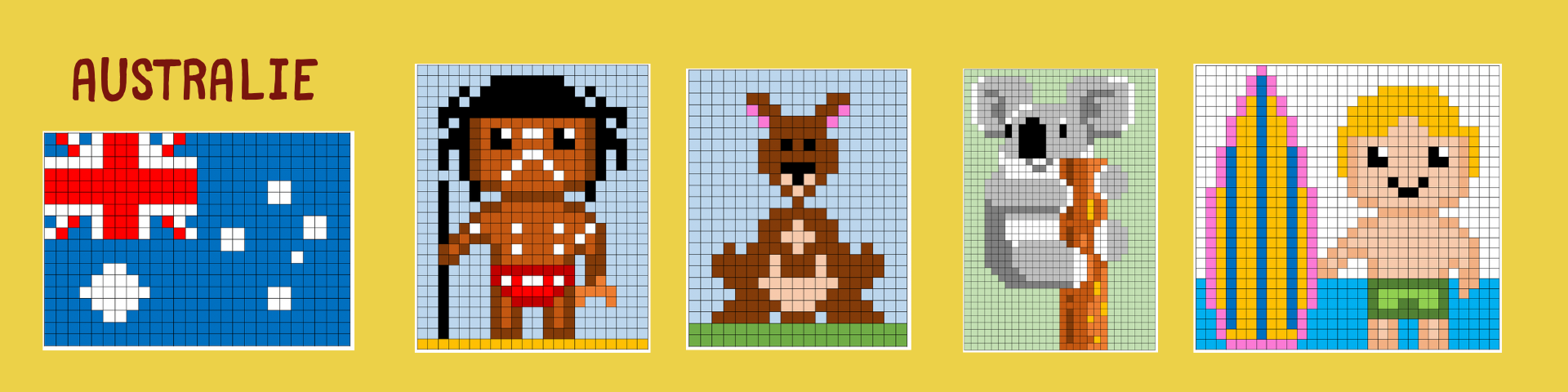 Pixel art Tour du monde - Maîtresse Hérisson