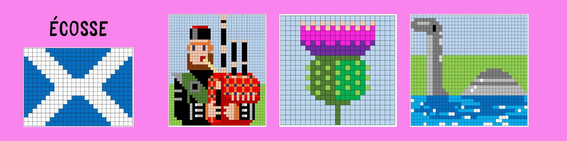 Pixel art Tour du monde - Maîtresse Hérisson